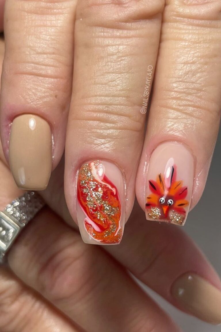 32 Turkey Nails for a Playful Thanksgiving Look in 2026