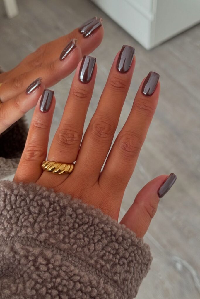 50 Chocolate Brown Chrome Nails in 2025 Elegant and Modern Manicure ...