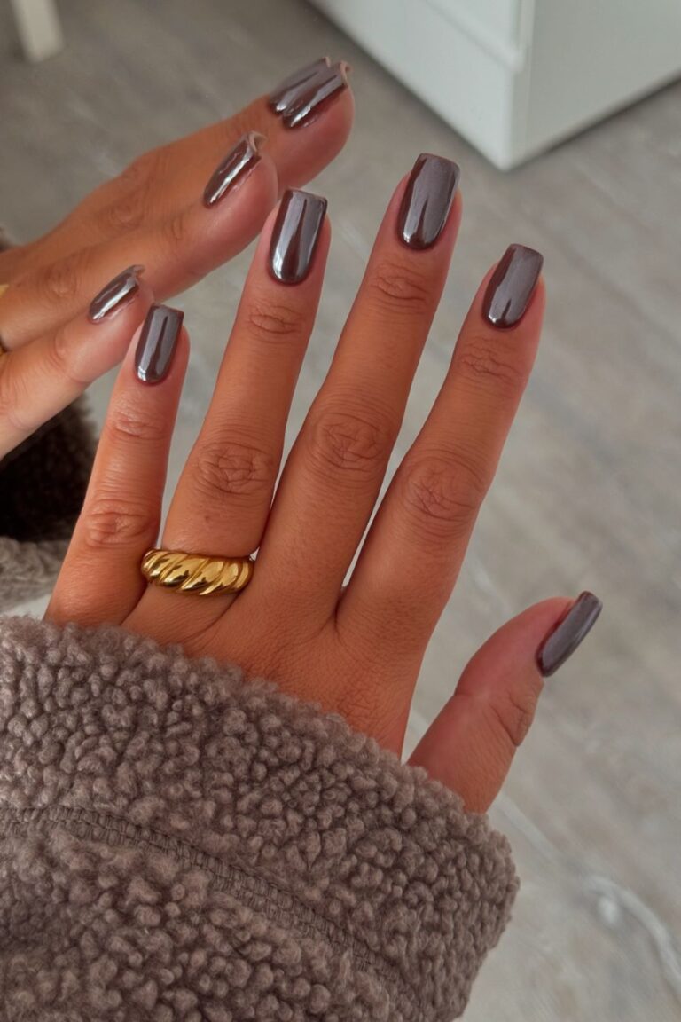 50 Chocolate Brown Chrome Nails in 2025 Elegant and Modern Manicure ...