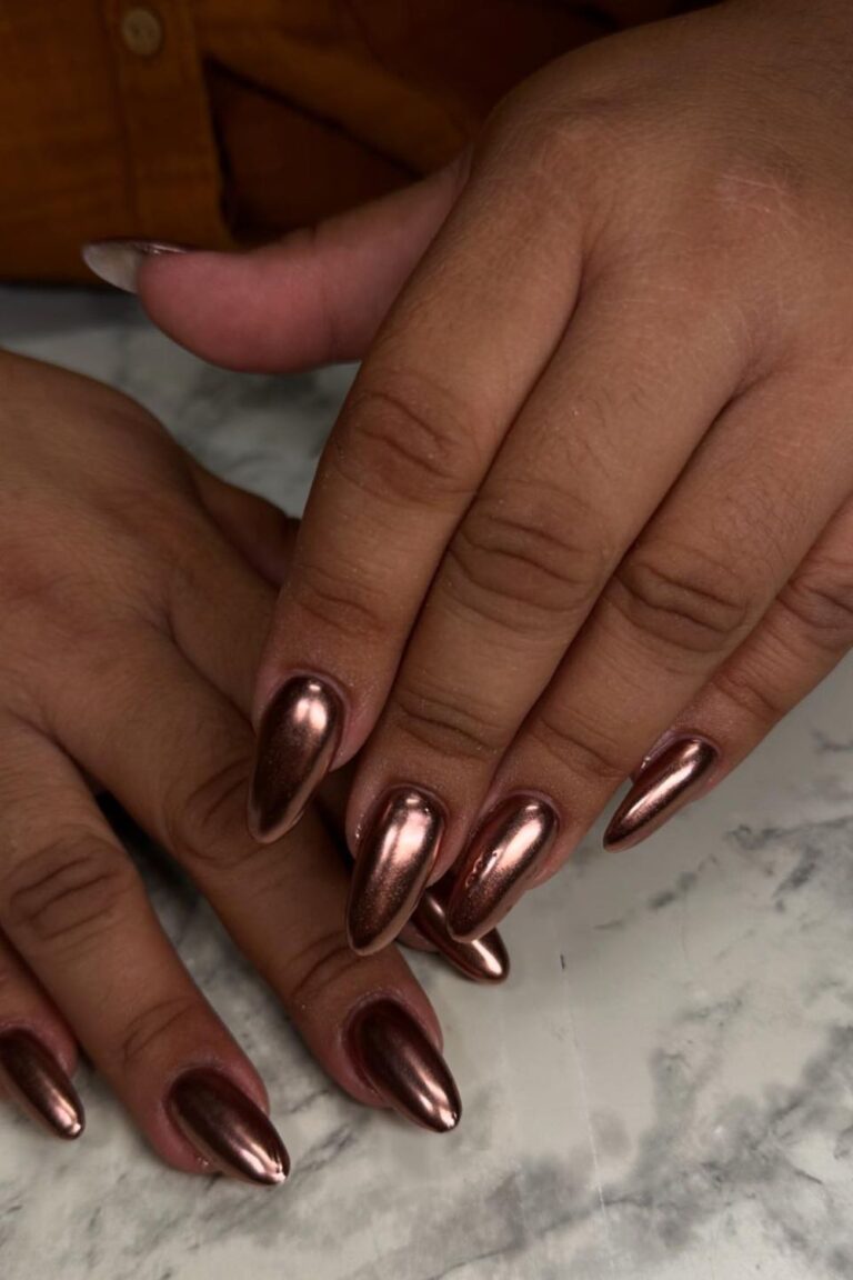 47+ Chocolate Brown Chrome Nails That You Will Love! - Holidaydons.com