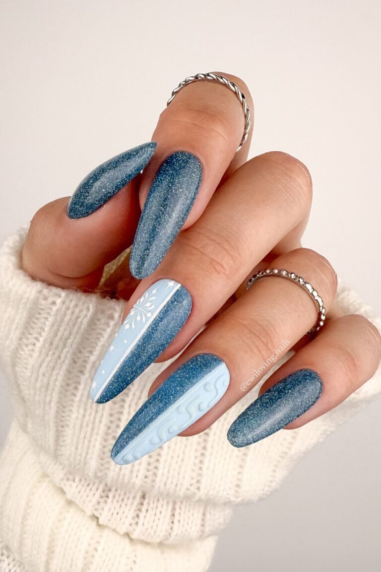 42 Winter Blue Nails in 2025 to Elevate Your Seasonal Style