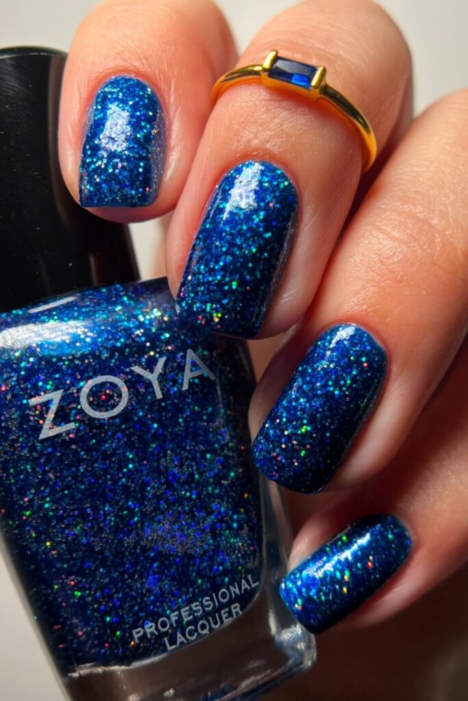 46 Stunning Blue Prom Nails: Trendy Designs for a Glamorous Look