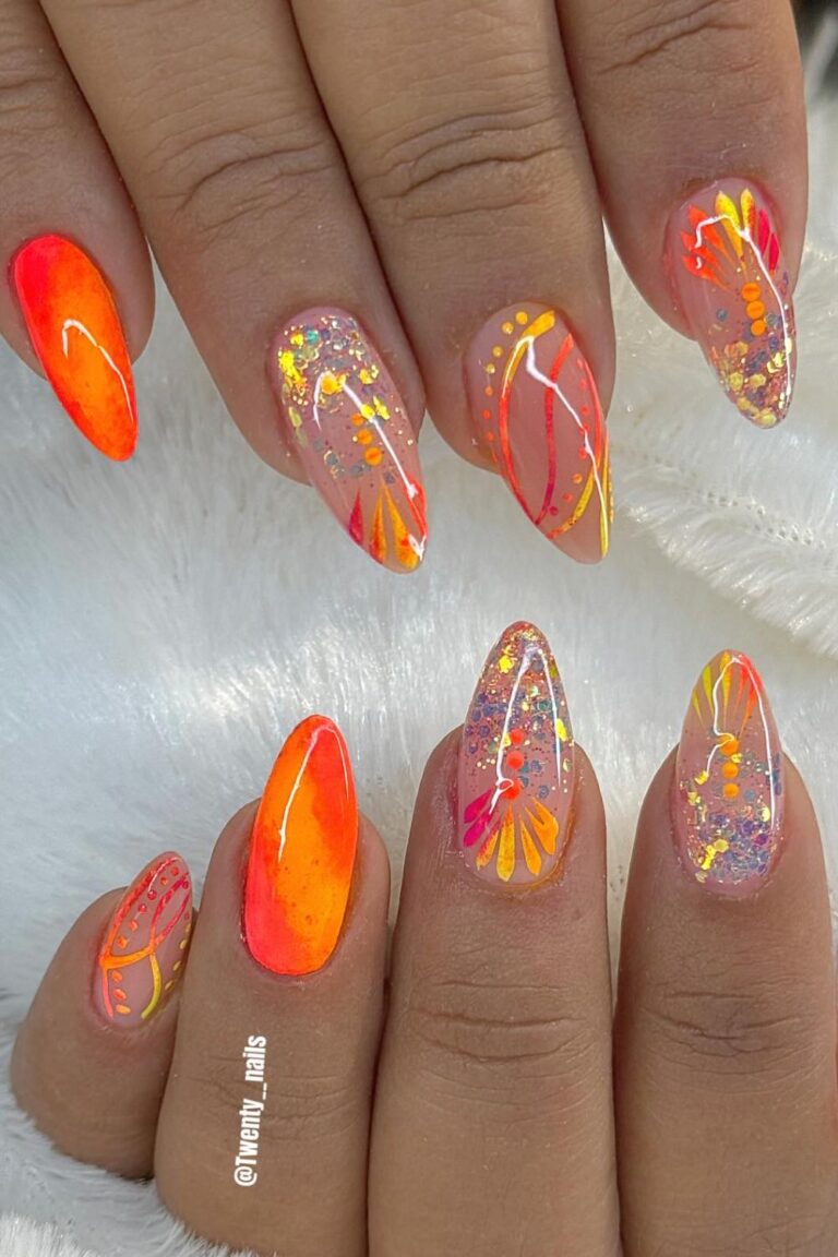 28 Orange Summer Nails That Brighten Up Your Look