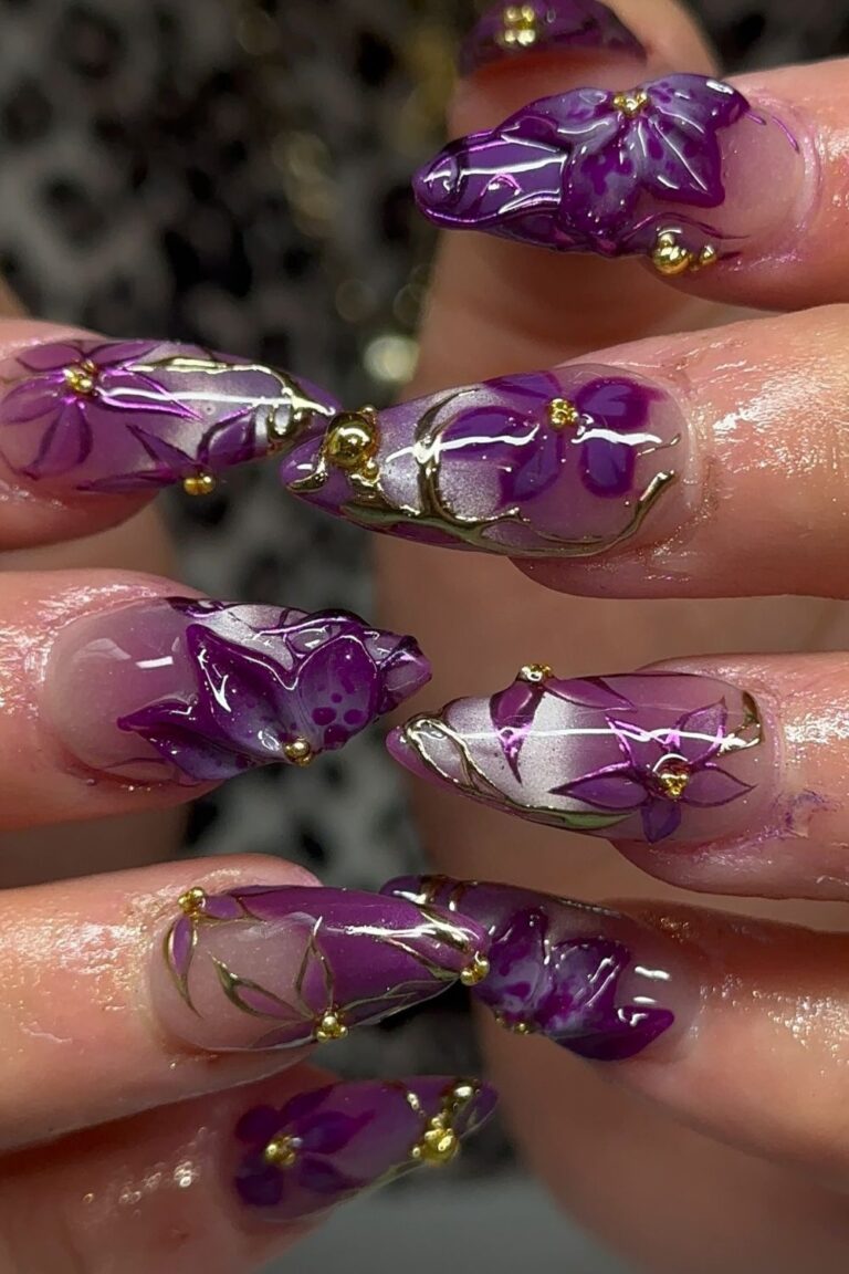 17 Chic Purple Fall Nails for a Cozy Autumn Look
