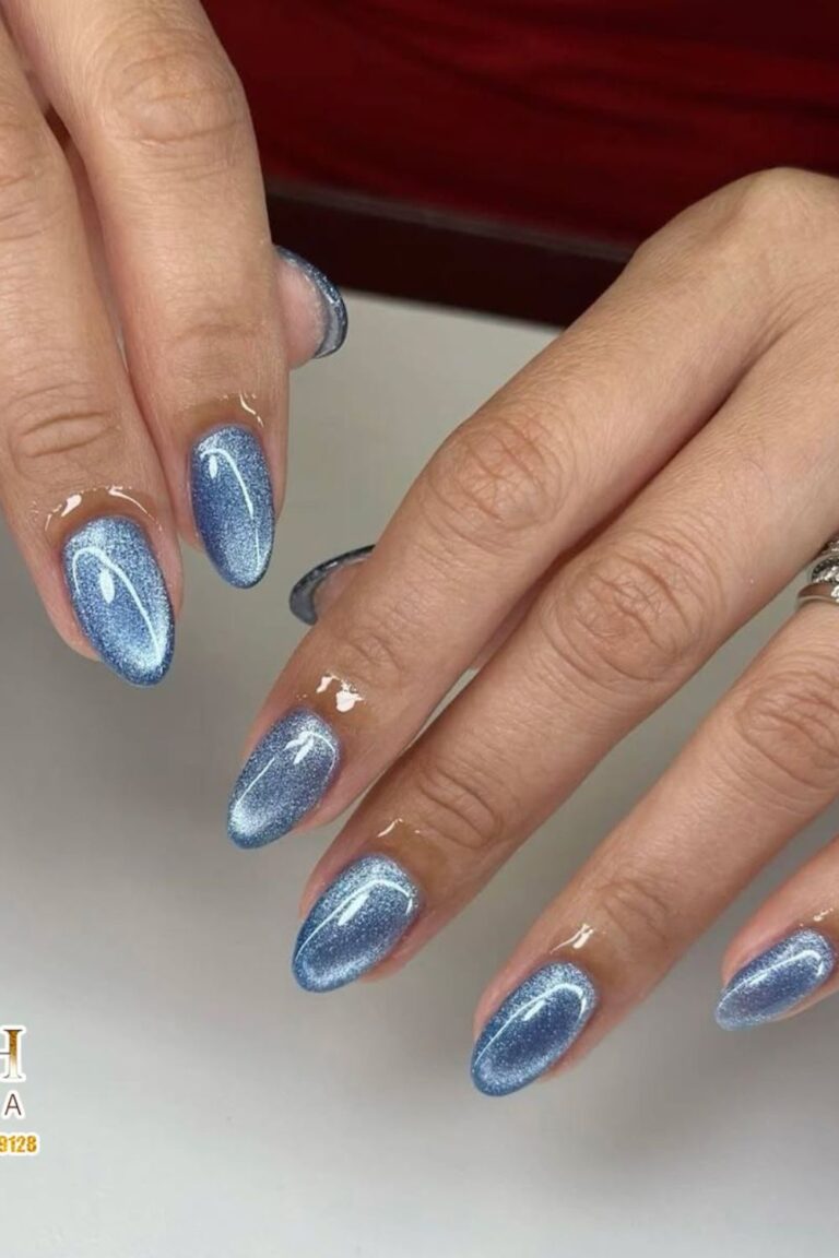 21 Mesmerizing Blue Cat Eye Nails That Will Elevate Your Look - Glam ...